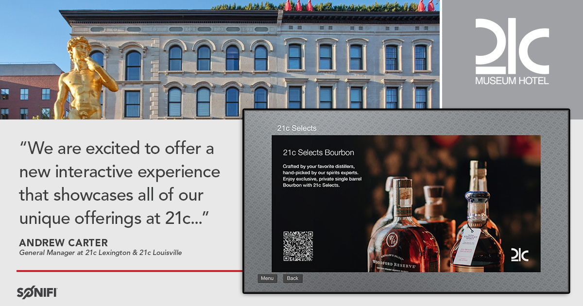 21c boutique art hotels feature SONIFI guest technology